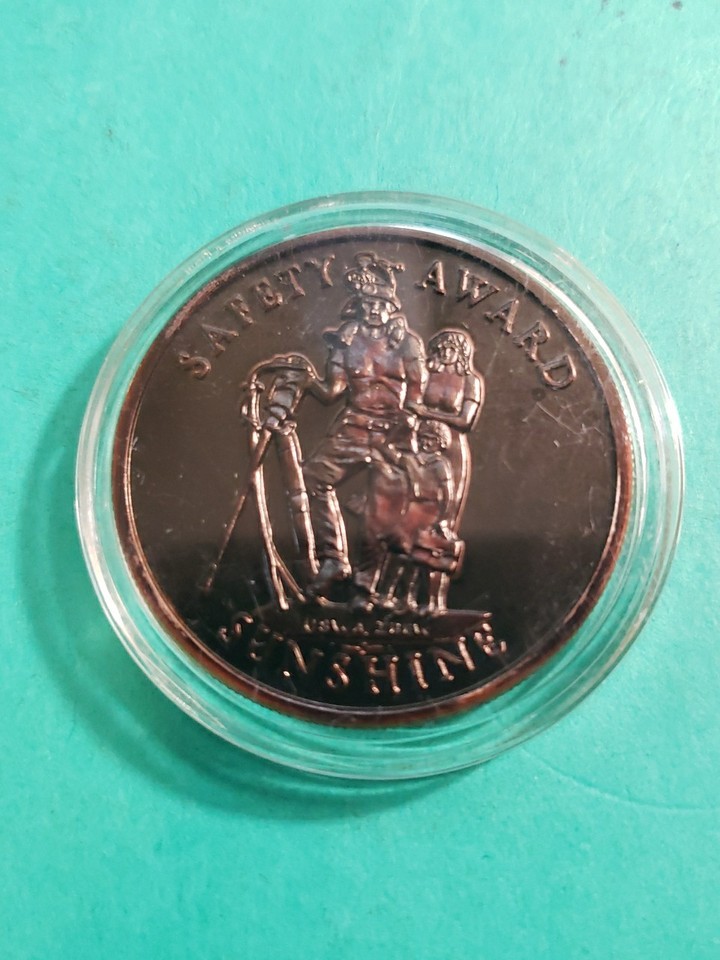 Interesting Sunshine Mining Employees 1 Oz Silver Safety Award Round | eBay