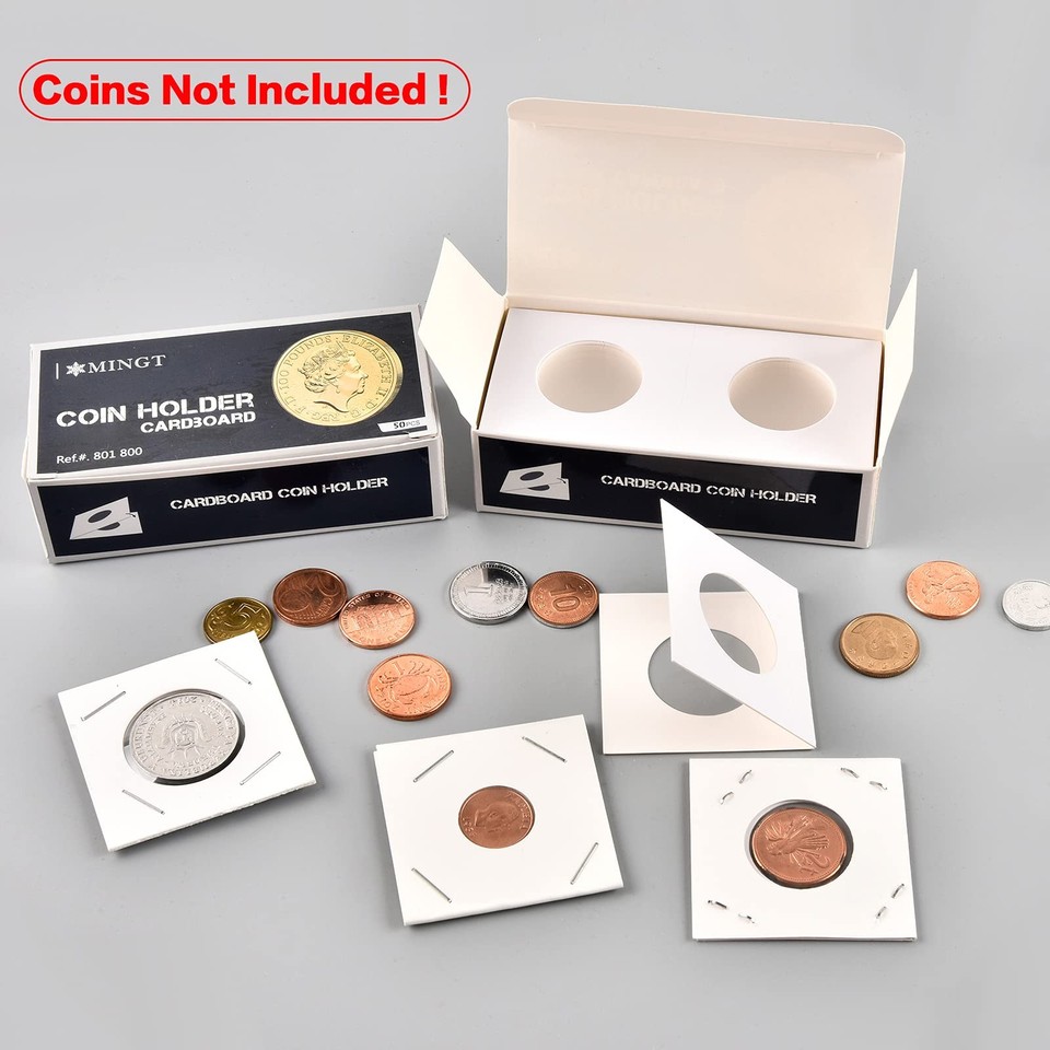 600pcs Coin Holders Cardboard Coins Flips 2x2, 12 Size Collection ...