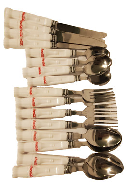Gibson Coca Cola Flatware Set of 16 Pieces 4 Place Settings Silverware ...