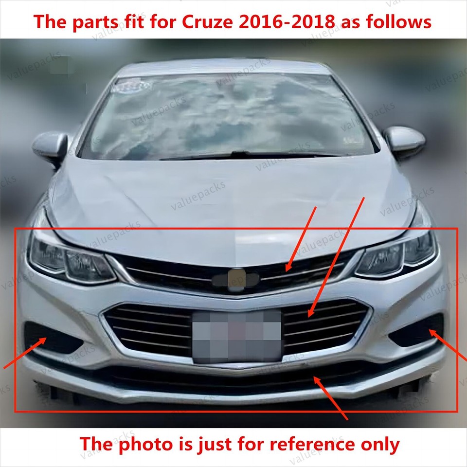 2016-2018 Chevy Cruze Front Bumper Radiator Cover Chrome Grille Mesh ...