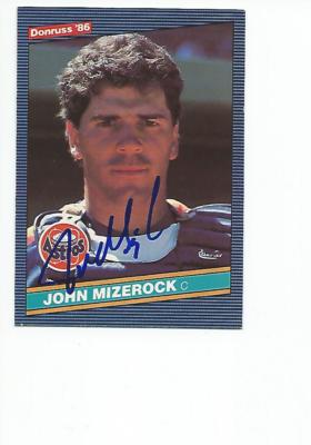JOHN MIZEROCK Autographed Signed 1986 Donruss card #502 Houston Astros ...