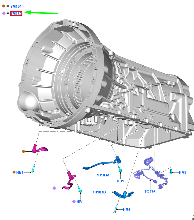 FORD RANGER T6 MK1 Overdrive Drum Speed Sensor 2350524 L1MP-7M183-AA ...