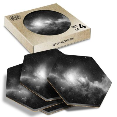 4 x Hexagon Coasters - BW - Nebula Space NASA #41599 | eBay UK