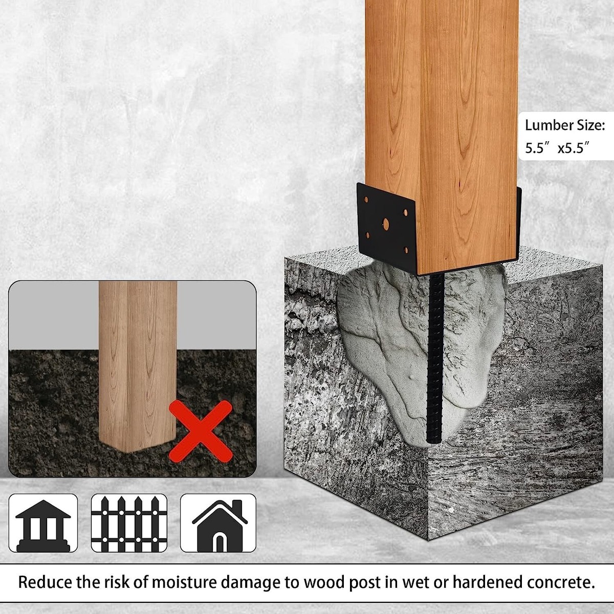 Wood Post Concrete Footing Post Bases – Vermont Timber Works