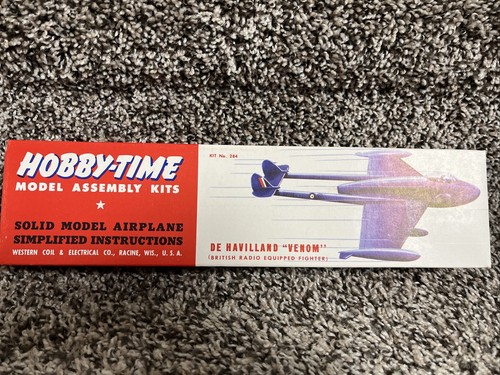 Hobby-Time 1:63 De Havilland VENOM Vintage Model Airplane Kit 284 NEW ...