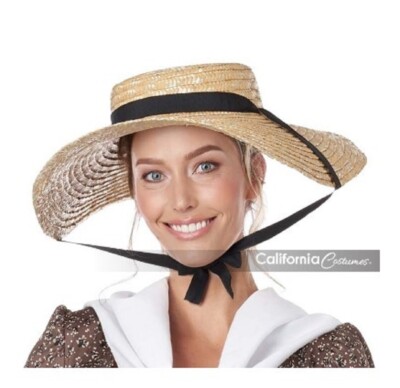 Colonial Frontier Straw Hat - Natural - Costume Accessory - Women - One ...