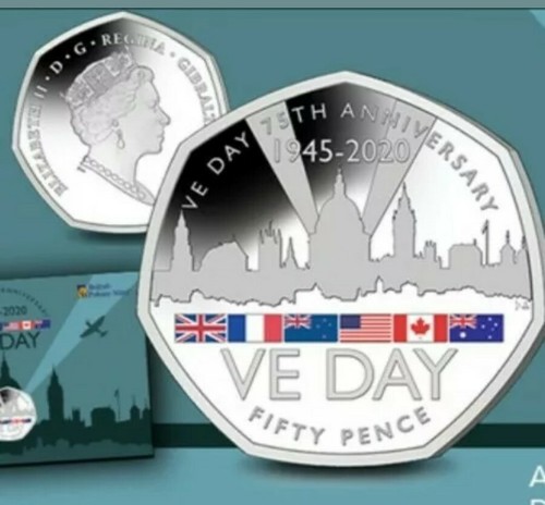 🇬🇮 VE DAY *NEW* GIBRALTAR🇬🇮 50p coin 2020 LTD ED 7500 COLOURED | eBay