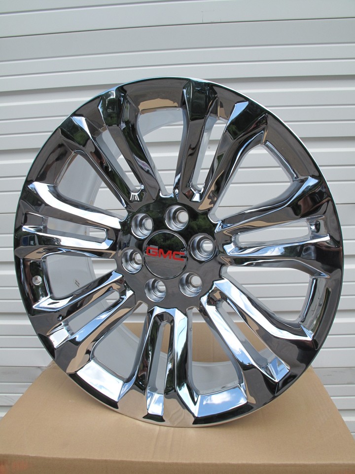 22" New set of 4 GMC Sierra Yukon Factory Spec Chrome Wheels Rims 5666 ...
