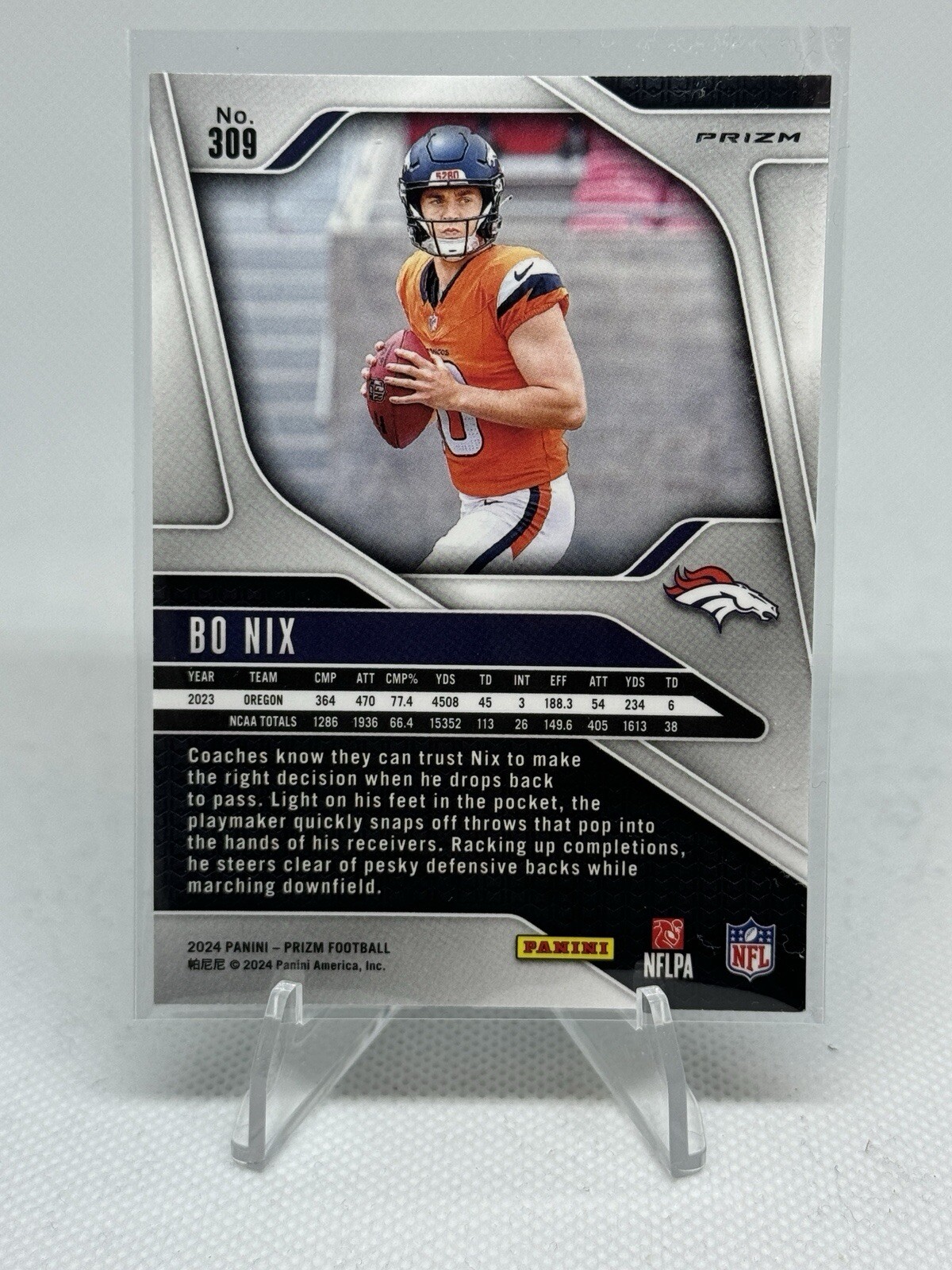 2024 Panini Prizm - Rookies Silver Prizm #309 Bo Nix (RC) Broncos ...