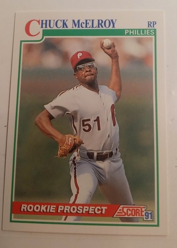 1991 Score Baseball Card Chuck McElroy Philadelphia Phillies #374 | eBay