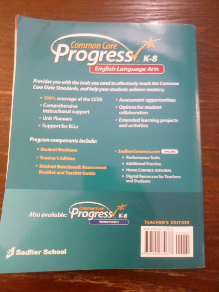 Sadlier Common Core Progress ELA Textbook Teacher's Edition Grade 7 ...