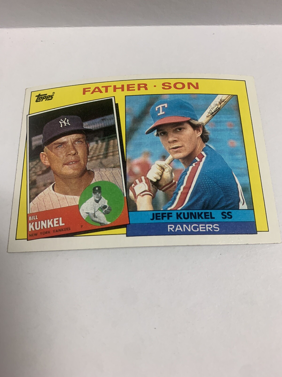 1985 Topps Father - Son Bill Kunkel and Jeff Kunkel | eBay