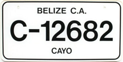Belize License Plate #C12682 | eBay