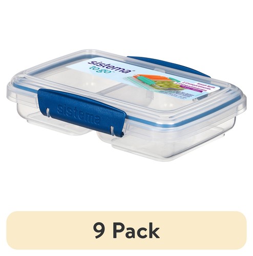 (9 pack) Sistema 1.4 Cup Small Split To Go Food Storage Container, Blue ...