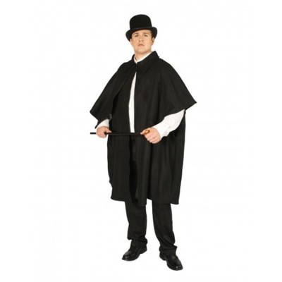 ADULT MENS BLACK VICTORIAN CLOAK DICKENS SHERLOCK HOLMES SHADOW COSTUME ...