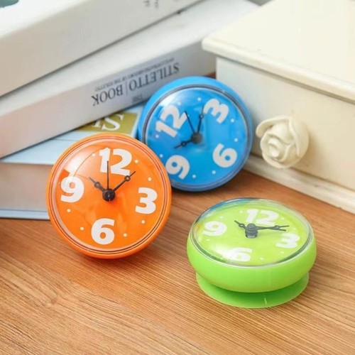Round Wall Clock Waterproof Alarm Clock Modern Shower Clock Bathroom ...