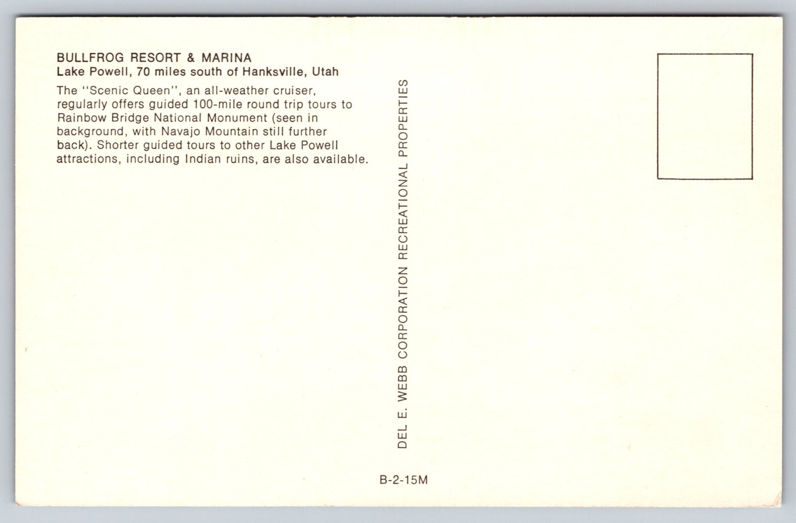 Postcard Bullfrog Resort & Marina Lake Powell 70 Miles South Of ...