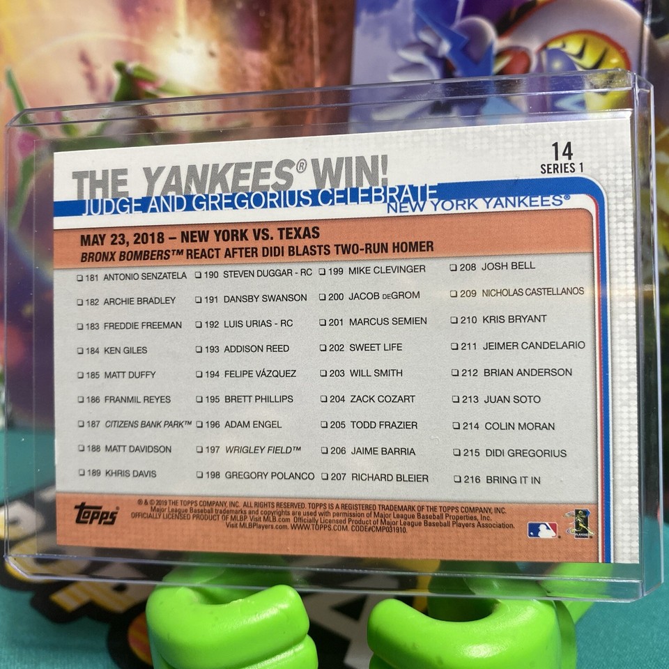 2019 Topps - Checklist #14 Aaron Judge Didi Gregorius New York Yankees ...