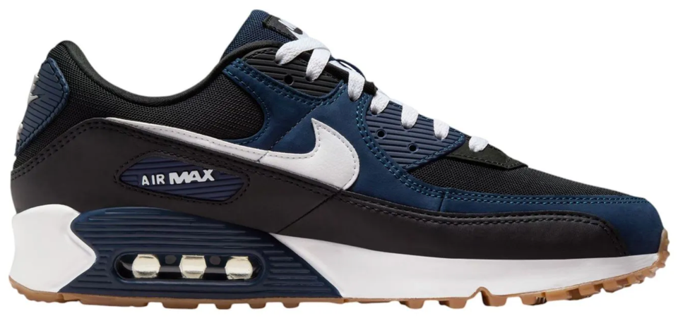 New NIKE Air Max 90 Classic Retro Men's Athletic Sneakers black navy ...