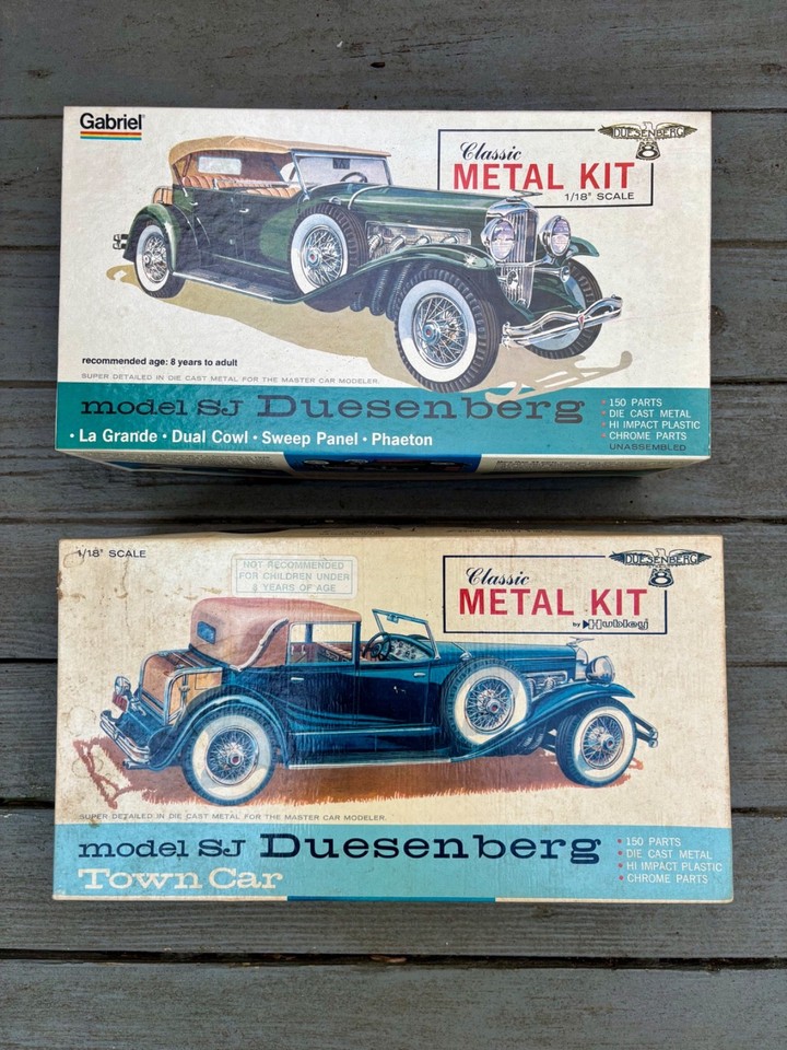 2 Vintage Hubley 1/18 Scale Duesenberg Classic Metal Model Kit Lot | eBay