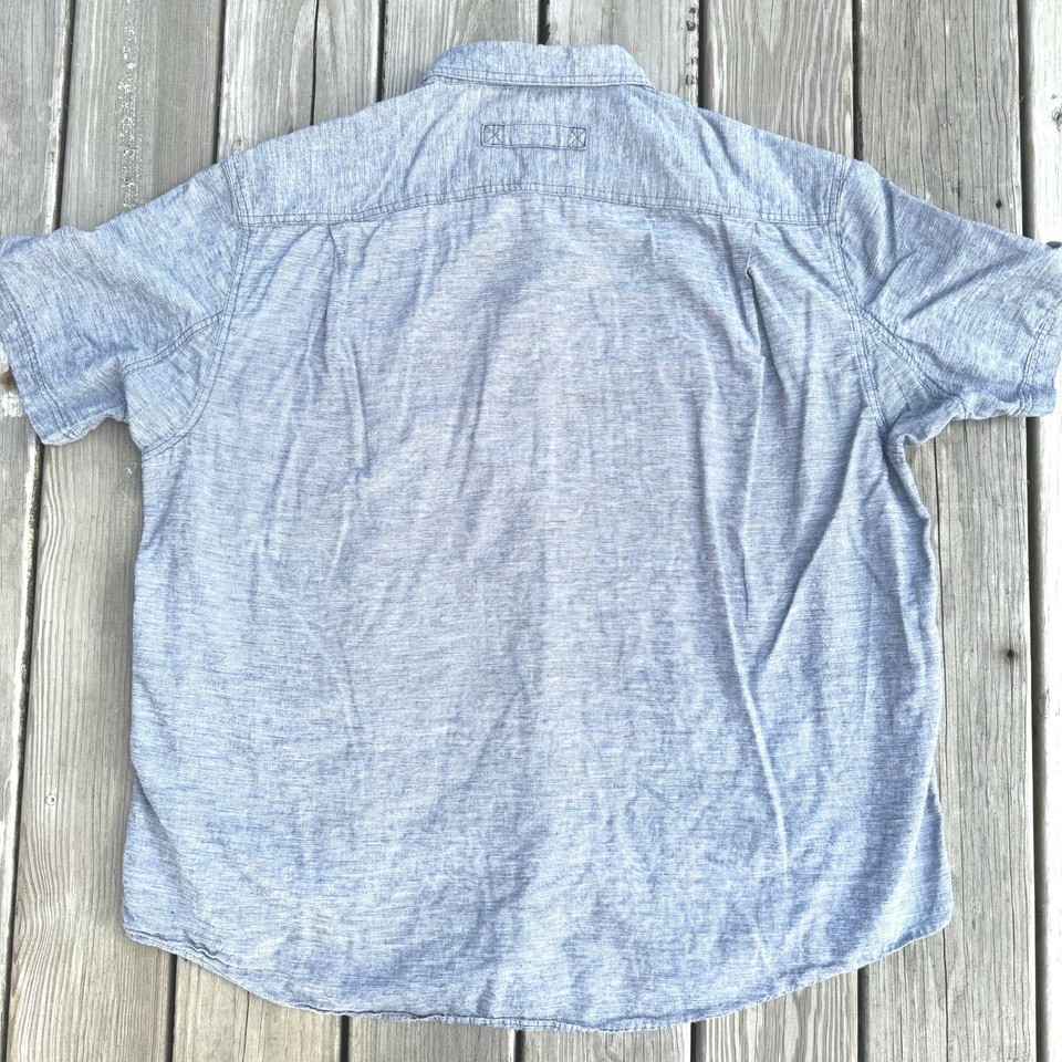 Duluth Trading Co. Button Down Shirt 2X Relaxed Fit Hemp Blend Grey ...