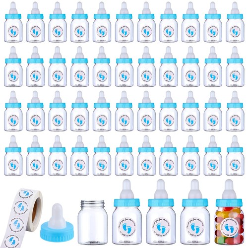 62 Pcs 3.5 Inch Baby Mini Milk Bottle Baby Shower Favor with 500 ...