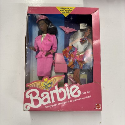 Barbie Flight Time African American Doll Gift Set 1989 Mattel 9584 NRFB ...