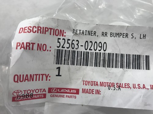 Toyota OEM 2011-2013 Corolla Rear Bumper Upper Retainer Left Driver ...