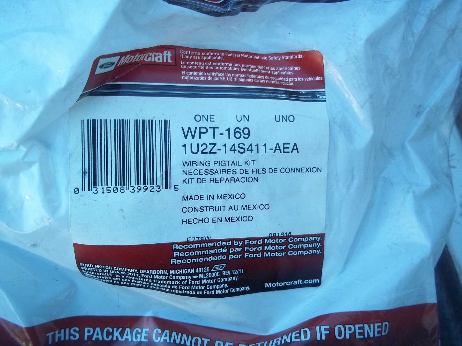 GENUINE FORD WIRING PIGTAIL PART NUMBER WPT-169 | eBay