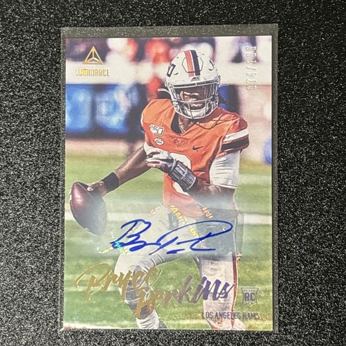 2020 Luminance Bryce Perkins Gold Rookie RC Auto Autograph #26/100 Rams ...