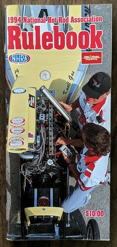 1994 NHRA RULE BOOK DRAG RACING RULES NATIONAL HOT ROD ASSOCIATION ...