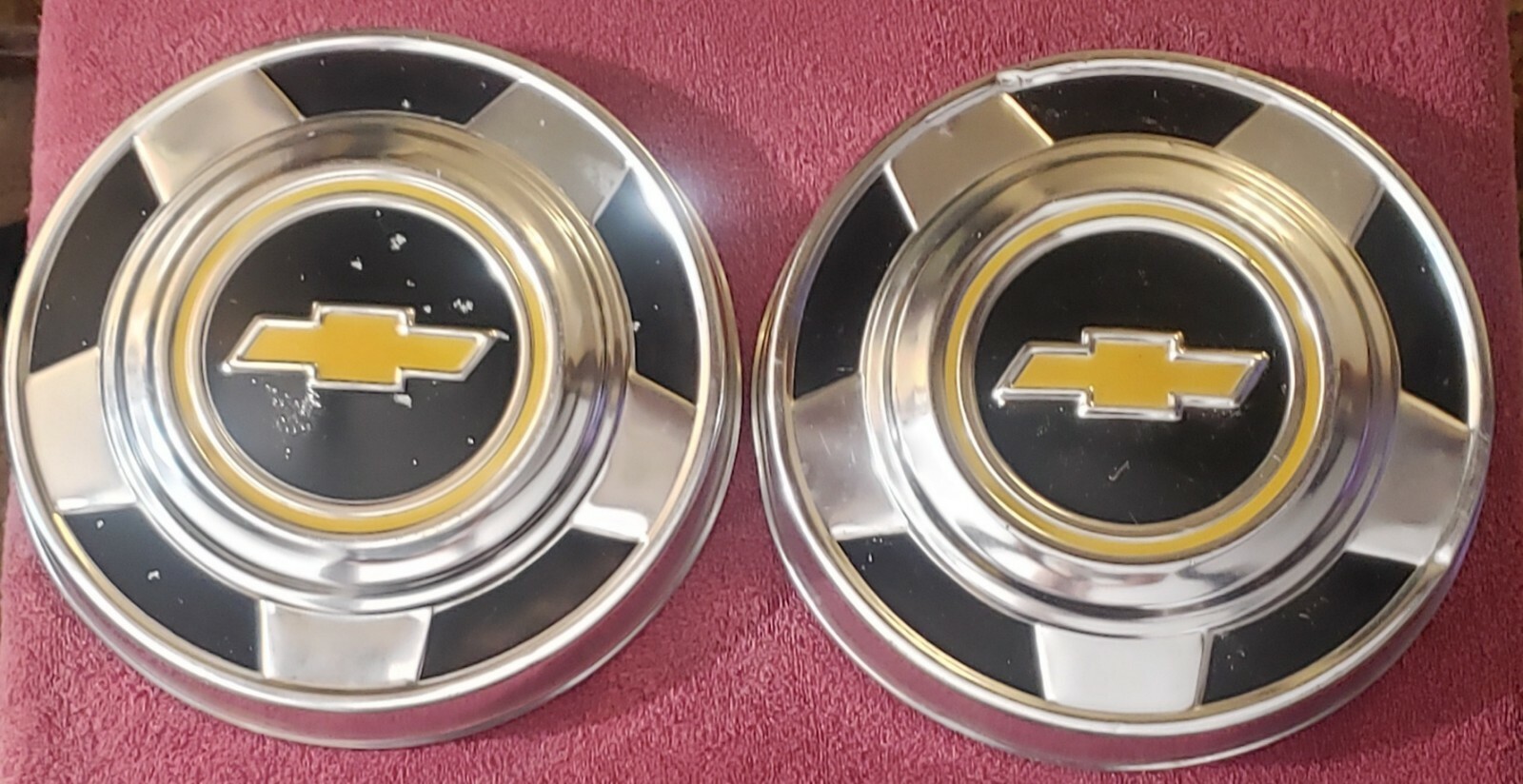 CHEVY SQUARE BODY C10 -K10, VAN DOG DISH PAIR OF HUB CAPS -FITS 15 ...