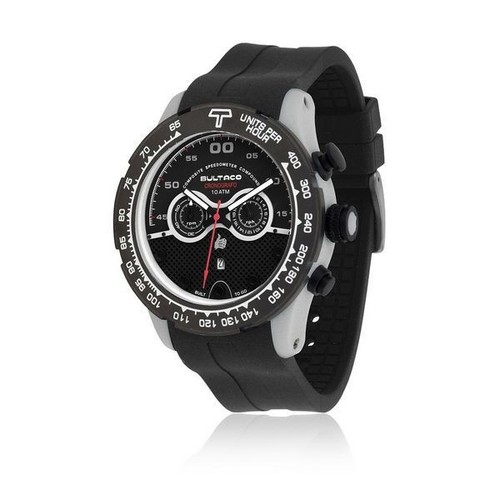 Montre homme noire fonction chrono bracelet caoutchouc (48 mm) - Idée ...