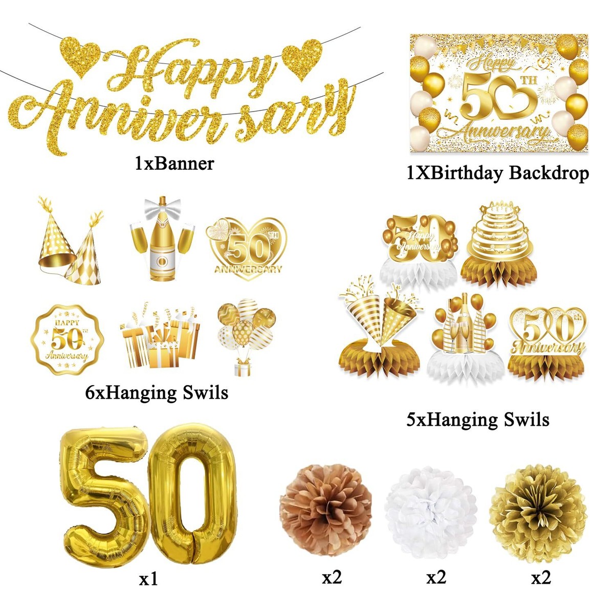 50 Anniversary Decorations Celebrating 50 Years Anniversary Mom And