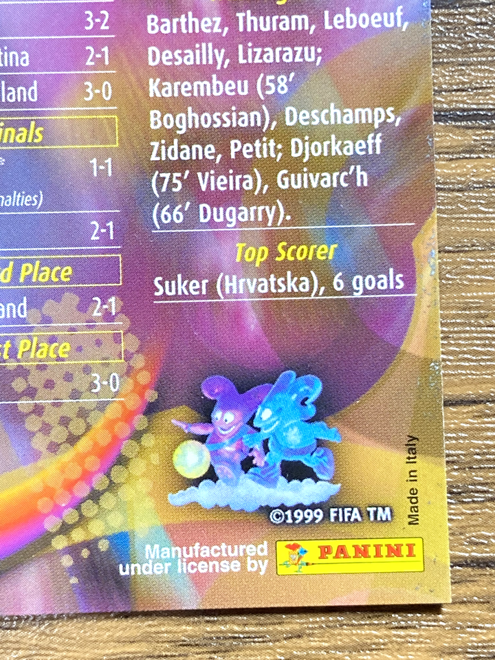 Panini 2002 World Cup Card Official Poster P16 1998 France Japanese ...