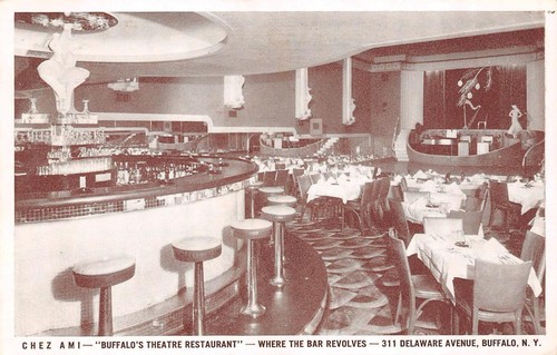 Buffalo, NY New York CHEZ AMI Theatre Restaurant REVOLVING BAR Roadside ...