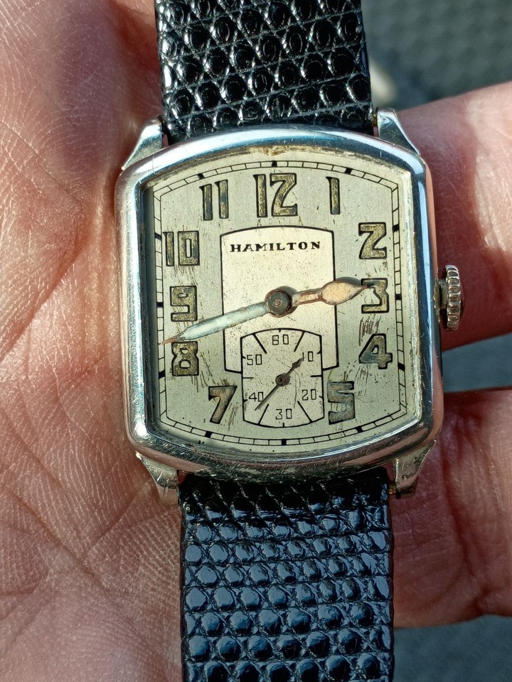 Vintage Hamilton Tonneau 987 14k White Gold Filled Running Watch *23 | eBay
