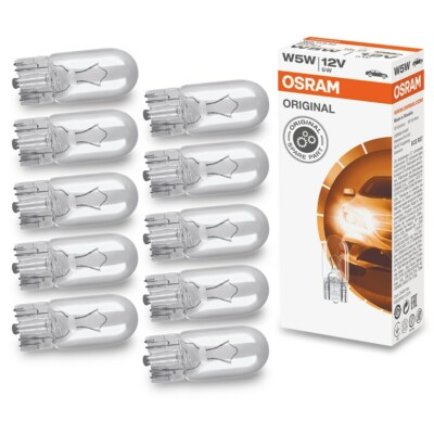 OSRAM W5W 12V STANDLICHT 5W 2825 ORIGINAL LAMPEN GLASSOCKEL 10x STÜCK ...