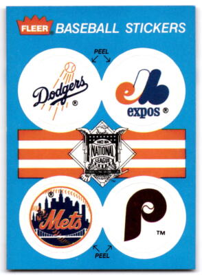 1989 Fleer #NNO NL: Dodgers / Expos / Mets / Phillies Team Stickers | eBay