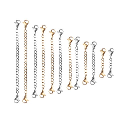 12PCS Extender Chain Bracelet Extender Clasps Lobster Buckle Extension ...