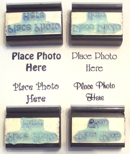Place Photo Here Rubber Stamps set of 4 different fonts | eBay