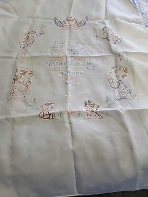 Colortex Stamped Embroidery Childs Prayer Angel & Kiddie Quilt Cotton ...