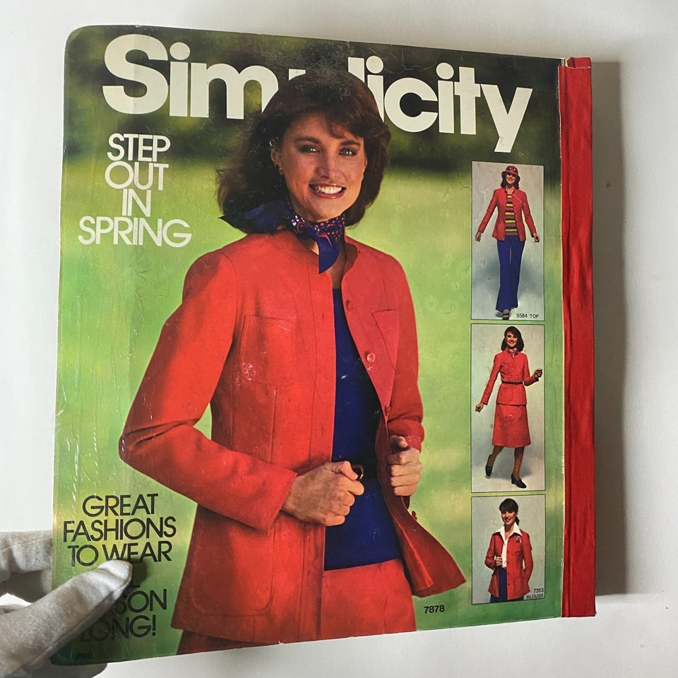 1977 April Simplicity Sewing Pattern Catalog Store Counter Book - Full ...