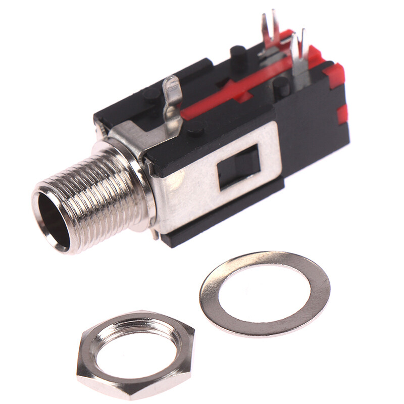 2Pcs 6.35 mm PJ-602B Headphone Socket 3 Contact Right Angle Audio ...