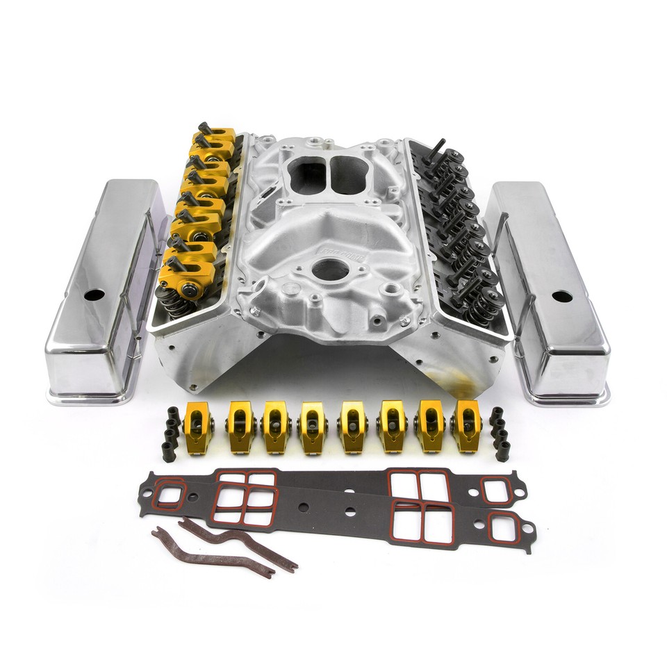 Chevy SBC 350 Angle Plug Hyd FT Cylinder Head Top End Engine Combo Kit ...