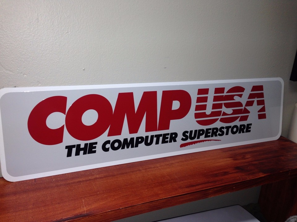 COMPUSA sign aluminum 6" x 24" | eBay