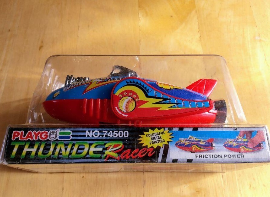Masudaya Tin Toy Play Go Thunder Racer Space Ship F/S FEDEX | eBay