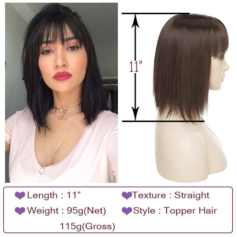Women Toupee Clip in Full Head Cover Hair Extensions 100% Real as Human ...