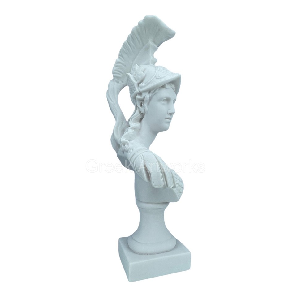 Athena Minerva Bust Head Greek Roman Goddess Cast Marble Sculpture ...