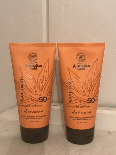 2 Pack..Australian Gold Plant Based Lotion Sunscreen Aloe Coconut SPF ...